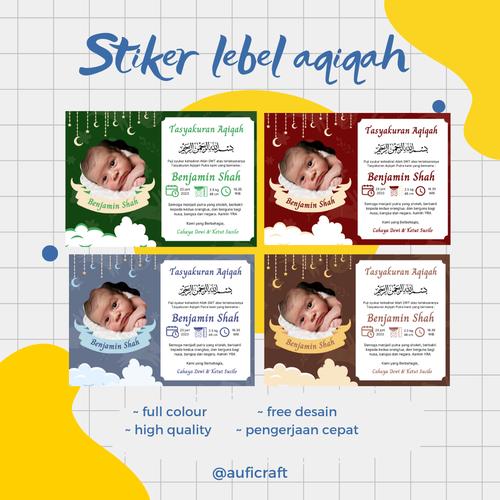 Jual stiker lebel tasyakuran aqiqah anak|nama anak| kelahiran anakdll ...