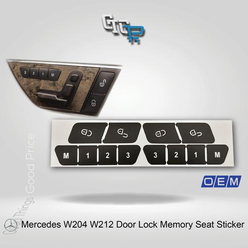 Promo Sticker Decal Door Lock Unlock Memory Seat Mercedes Benz W204 ...