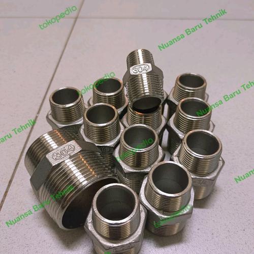 Jual Hex Nepel / Double Nepel Reduser Stainless SS304 Drat11/2" x 1/2"inch - Jakarta Barat - NSB ...