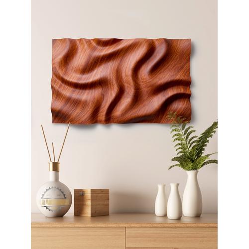 Jual Hiasan Dinding Ukiran Kayu Jati Wavy Wall Decor - Dark Brown, Kayu ...