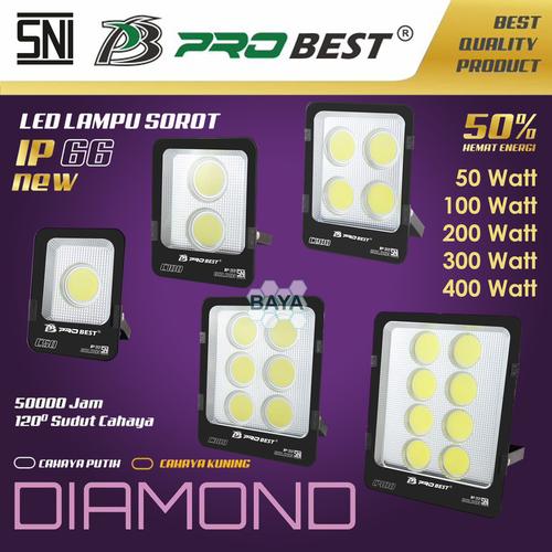 Jual PROBEST Diamond lampu tembak LED lampu sorot COB 50 100 200 300 400 w - 300 watt, Putih ...