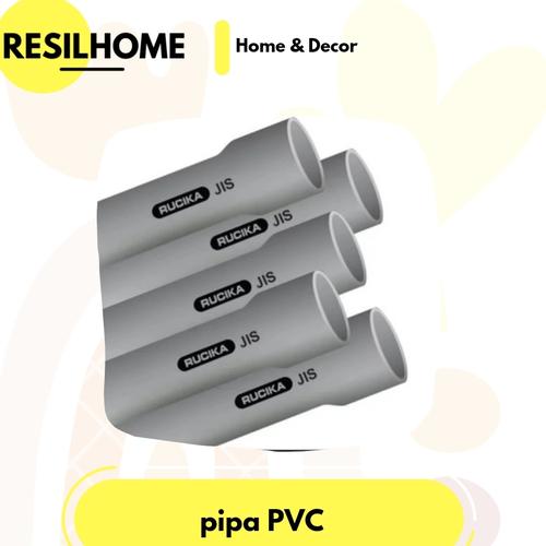Jual pipa PVC rucika abu VP 1/2 inch paralon saluran air 0.5" listrik ...