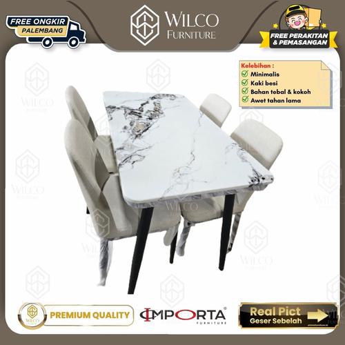 Jual Meja Makan Marmer 4 Kursi Importa / Meja Makan Minimalis Putih PLG ...
