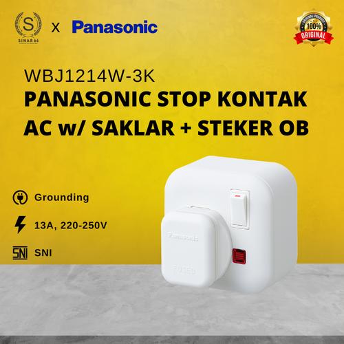 Jual PANASONIC STOP KONTAK AC W/SAKLAR + STEKER WIDE SERIES OB WBJ1214W ...