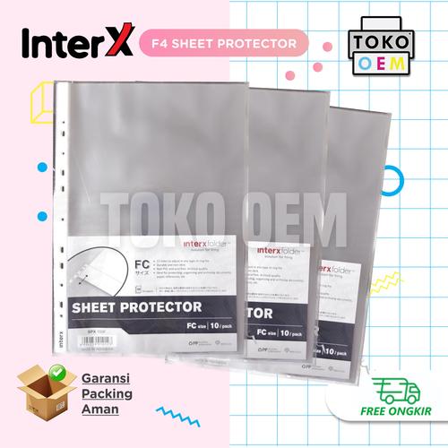 Jual INTERX SHEET PROTECTOR F4 PP POCKETS PLASTIK DOKUMEN CLEAR HOLDER ...