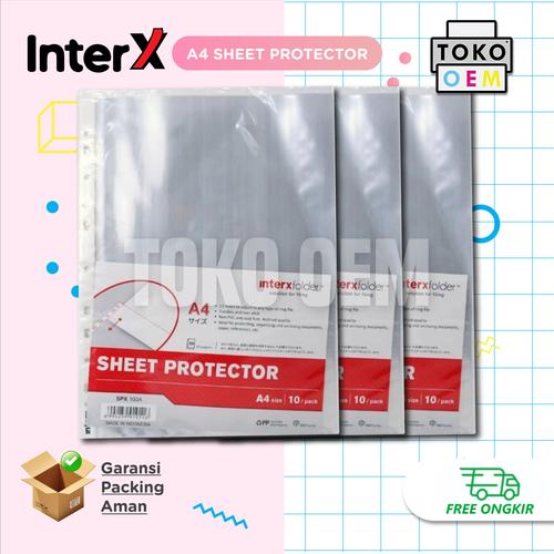 Jual INTERX SHEET PROTECTOR A4 PP POCKETS PELINDUNG FILE PLASTIK BINDER ...