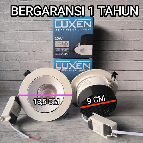 Jual LUXEN LAMPU LED SPOTLIGHT 20W 20 WATT COB GARANSI 1 TAHUN WARM ...