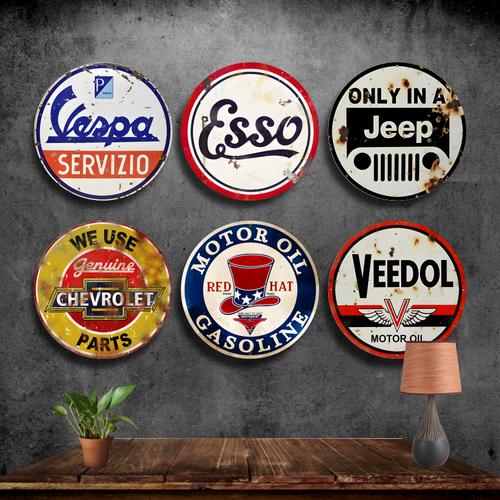 Jual Hiasan Dinding Poster Bulat Desain Retro Vintage Untuk Barpub ...