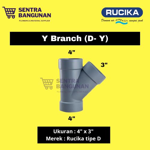 Jual TIPE D Y Branch (D-Y) 4" x 3" / TY 45 / TEE Y 45 DRAJAT RUCIKA ...