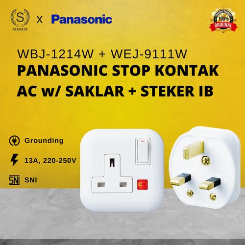 Jual PANASONIC STOP KONTAK AC W/SAKLAR + STEKER IB WIDE SERIES - Kota ...