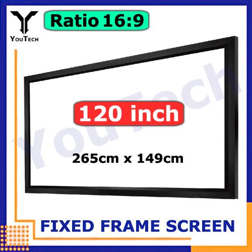 Jual Layar Proyektor Fixed Frame 120" 16:9 Screen Projector Theater ...