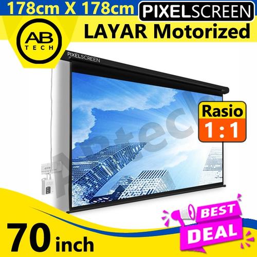 Jual Screen Projector PIXEL Motorized 70" Layar Proyektor Remot ...
