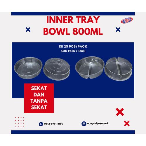 Jual Inner Tray Paper Bowl 800 ML / Plastik Tray Paper Bowl 800 ML ...