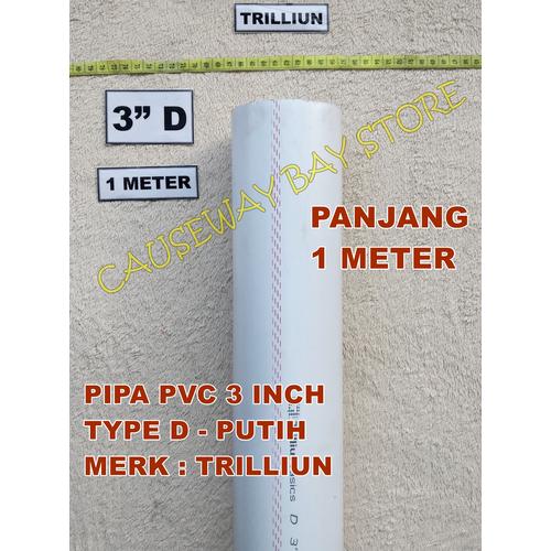 Jual Pipa PVC 3 INCH D PUTIH TRILLIUN PANJANG 1 METER - Kab. Sidoarjo ...