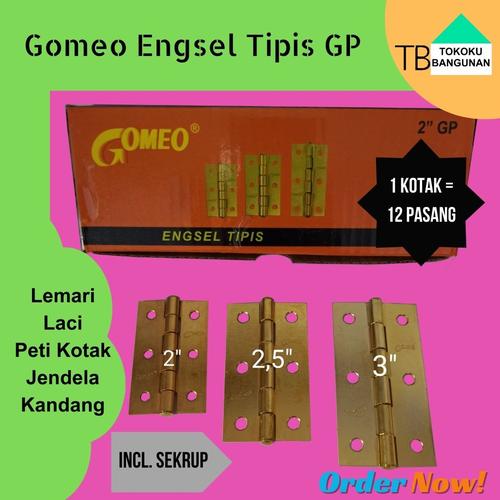 Jual Gomeo Engsel kupu-kupu Kuningan Tipis 2" 2 1/2" 3" lemari laci ...