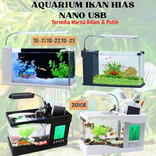 Jual Aquarium Mini Nano USB Akuarium Dekstop Meja Buat Cupang - TG-22 ...