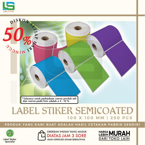 Jual LABEL BARCODE 100X100MM SEMICOATED STIKER LABEL - 500 PCS ...