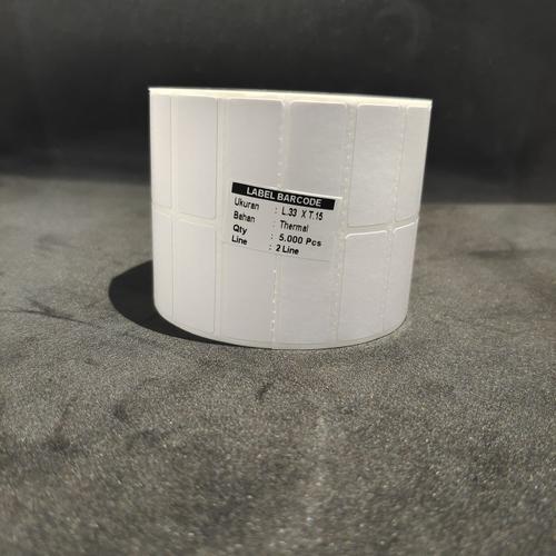 Jual LABEL BARCODE 33X15 2 LINE ISI 5,000 Bahan Thermal TopCoated ...