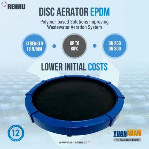 Jual Fine Bubble Diffuser 12 in 300 mm REHAU Jerman untuk STP IPAL WWTP ...