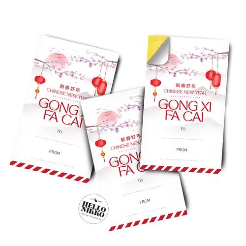 Jual Gong Xi sticker label CNY gift Hang Tag kartu ucapan imlek angpao ...