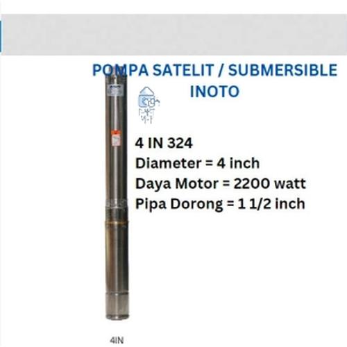 Jual POMPA SATELIT, SUBMERSIBLE INOTO 4 INCH PSS 4IN324 3HP OUT 1-1/2 ...