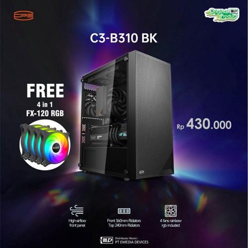 Jual Casing PCCOOLER C3 B310 M-ATX Black MESH GAMING CASE - Tanpa Fan ...