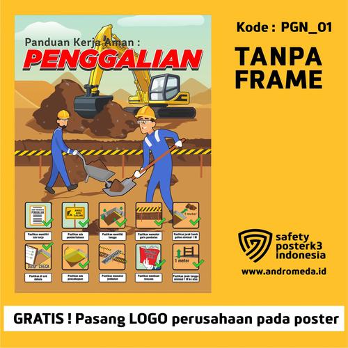 Jual Safety Poster K3: Panduan Kerja Aman Penggalian - 120x80 cm - Kota ...