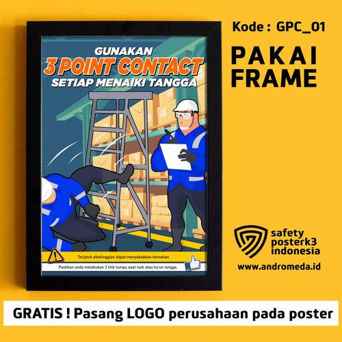 Jual Safety Poster K3:Gunakan 3 Point Contact Setiap Menaiki Tangga ...