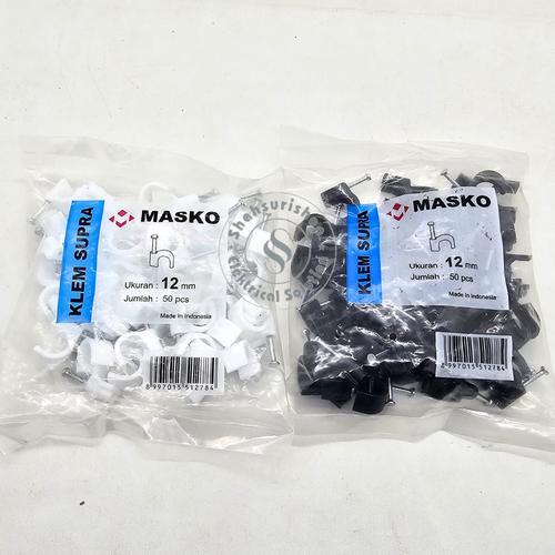 Jual Klem kabel clip kabel cable no 12 mm no.12 masko beton - Hitam ...