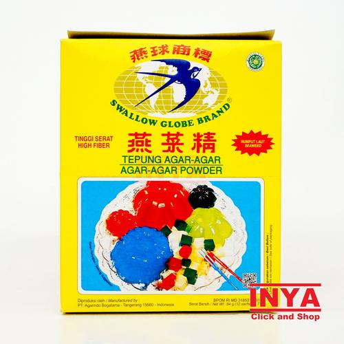 Promo Swallow Globe Tepung Agar-agar Rumput Laut Original Colour 12x7g ...