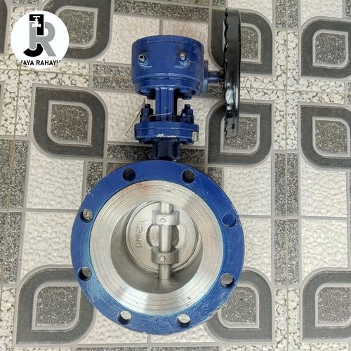 Jual Butterfly valve Type Double Flange Gear operated DN125 PN16 WCB ...