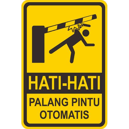 Jual Rambu Hati-Hati Palang Pintu Otomatis 40cm x 60cm, 35cm x 50 cm ...