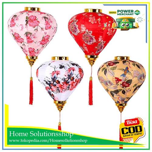 Jual Miliki Lampion Kain Motif Vietnam Kerucut Dekor Lampion Imlek ...