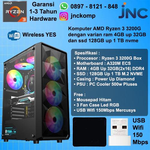 Promo PC Komputer Rakitan AMD Ryzen 3 3200G 3.6Ghz For Gaming|Desain ...