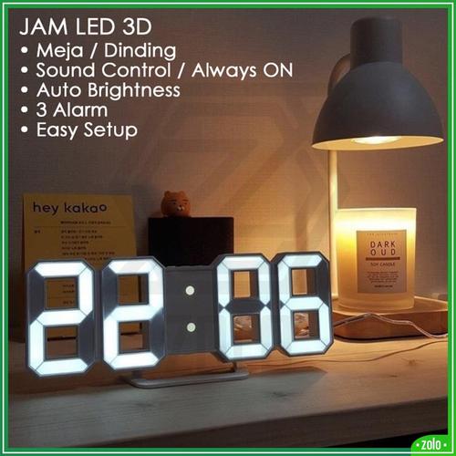 Promo [zolo] Jam Meja LED 3D / Jam Dinding Digital Angka Modern ...