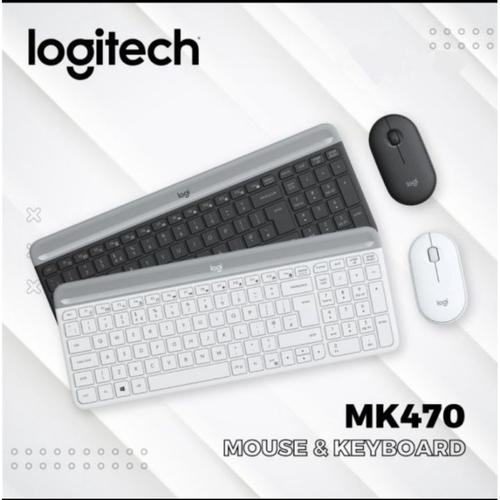 Jual Keyboard Mouse Wireless Combo Logitech MK470 Slim Silent - Putih ...