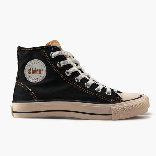 Jual Sepatu Sneakers Johnson Basic Highcut (HC) Black Milky - 37 - Kota ...