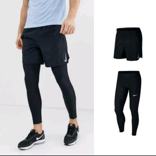 Promo Celana Running Pendek 2in1 Pria Wanita Legging Panjang Olahraga ...