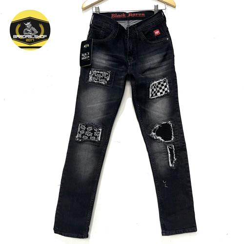 Jual Celana Jeans Sobek Pria Black Baron Rucas Season 2 Slimfit Strech ...