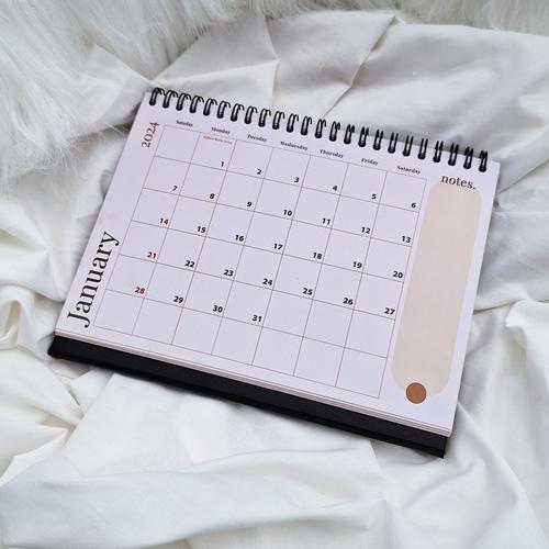 Jual Kalender Meja Soft Cream Horizontal Aesthetic Premium Quality ...
