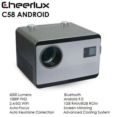 Jual CHEERLUX C58 Android Projector Full HD 6000 Lumens Auto Focus ...