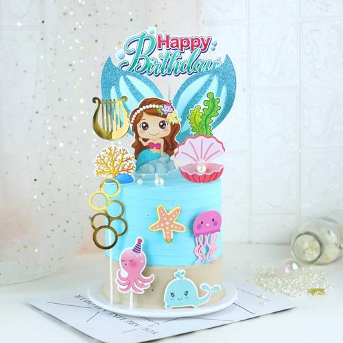 Jual CAKE TOPPER LITTLE MERMAID SET/ HIASAN ULANG TAHUN TEMA MERMAID ...
