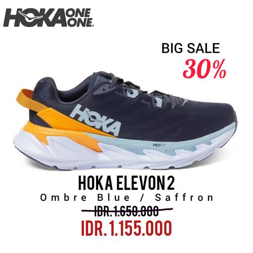 Jual HOKA ELEVON 2 OMBRE BLUE / SAFFRON RUNNING SHOES 100% ORIGINAL ...