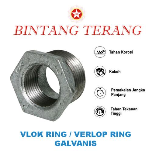 Jual Vlok Ring Galvanis 3 x 2 / Verlop Ring Besi / Bushing / Valve Ring ...