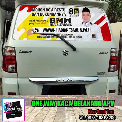 Jual Cetak Stiker One Way Vison Kaca Mobil Belakang APV Luxury Arena ...