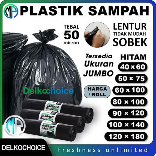 Jual Plastik Sampah Kantong Plastic Trash Bag Hitam Roll Tebal Premium Roll - ROLL 90x120cm ...
