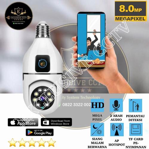 Jual New cctv Dual lensa IP Camera ptz bolam dua lensa cctv v380 pro ...