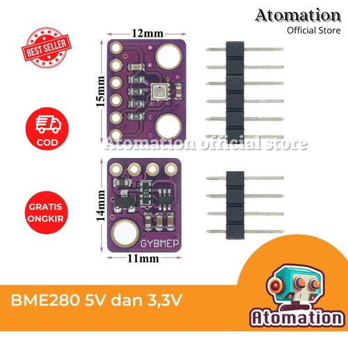 Jual BME280 Modul Sensor Temperatur Tekanan-Pressure Kelembaban Ketinggian - Kab. Sleman ...