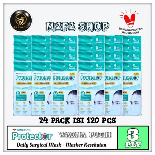 Jual Masker Muka Protector Surgical WingCare 3 Ply Sachet - 5 Pcs (24 ...