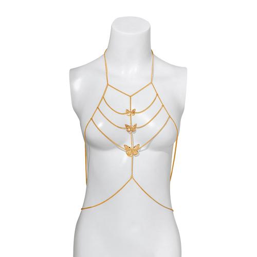 Jual BODY CHAIN JEWELRY BUTTERFLY CHEST WAIST BIKINI BEACH GOLD D1389-1 ...